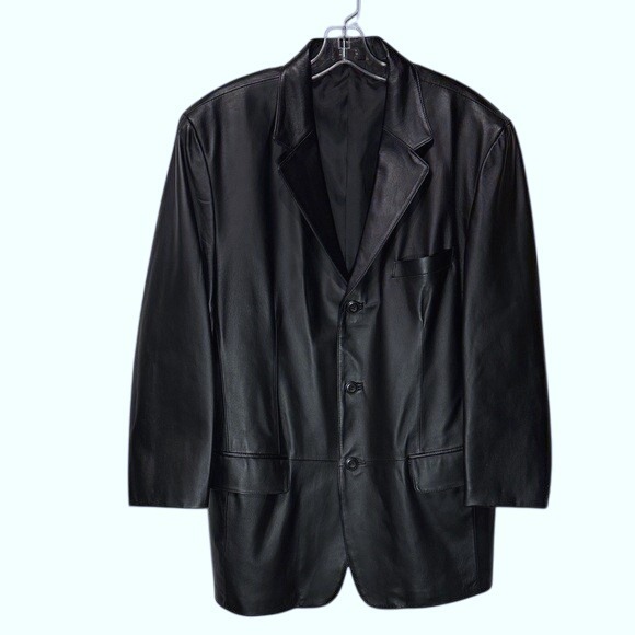 jf j.ferrar | Jackets & Coats | J Ferrar Mens Black Leather Single ...